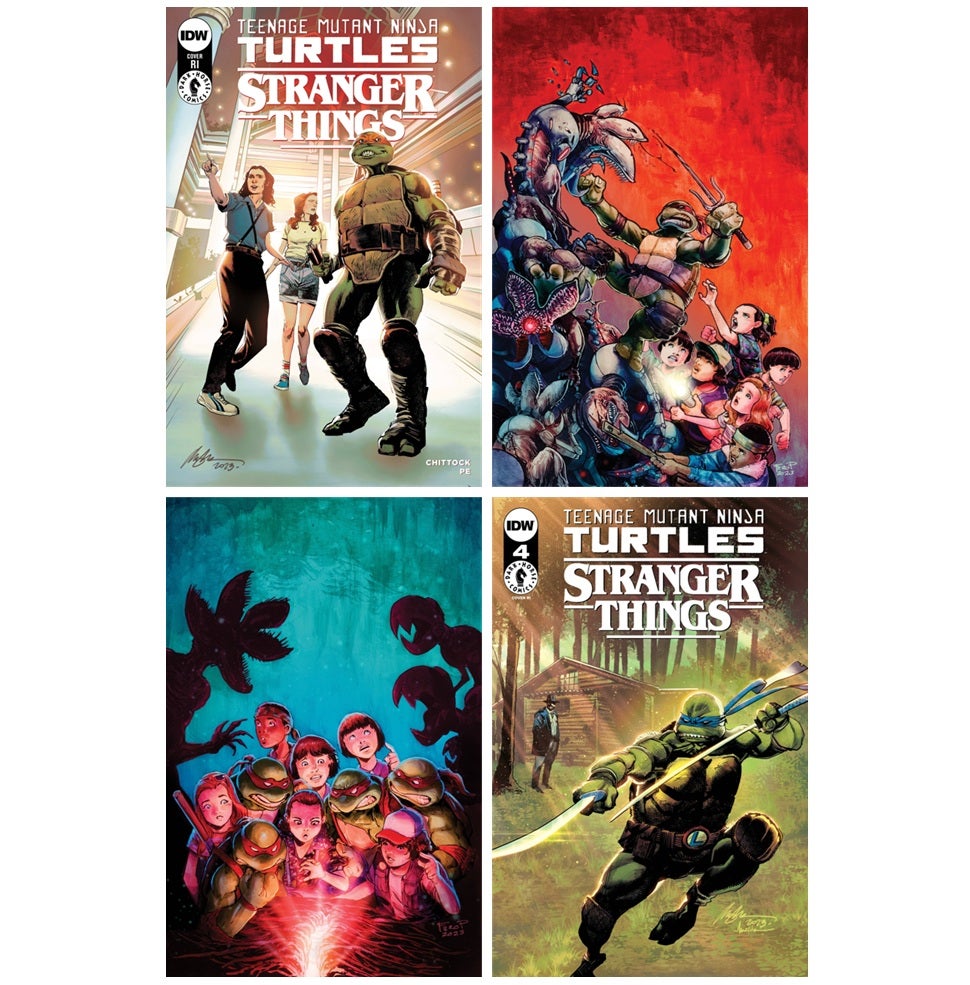TMNT x Stranger Things #1-4 Ratio Variant Comics Pack | Lootz Collectibles