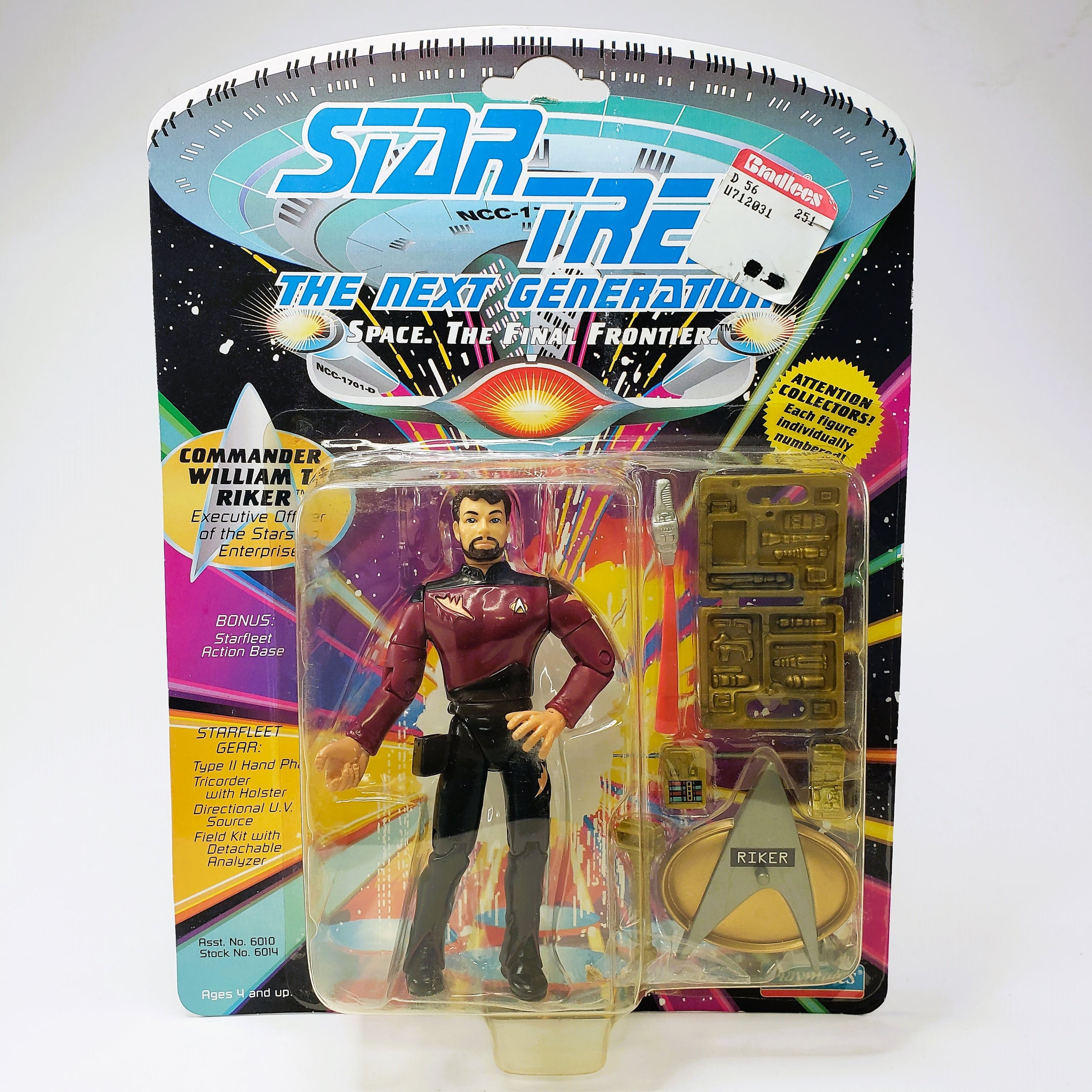 1992 Playmates ST:TNG CDR Riker Action Figure | Lootz Collectibles